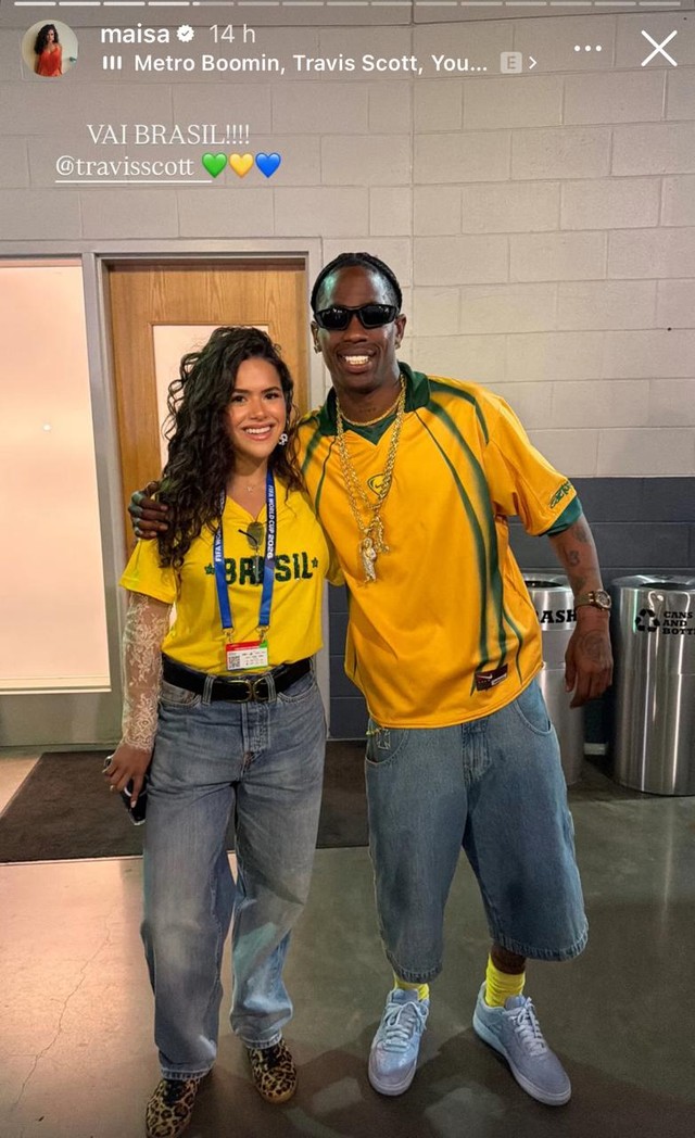 Maisa Silva tieta Travis Scott na estreia do Brasil na Copa 2026