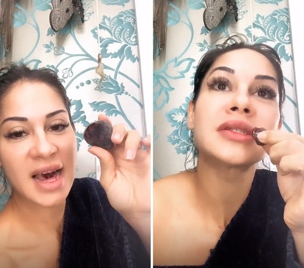 Mayra Cardi dá dica de beleza: 'Não uso batom, passo beterraba na boca'