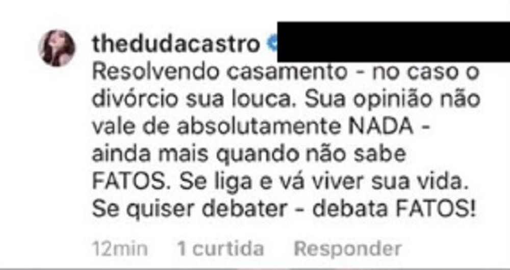 Duda Castro explica relação com Biel: 'Resolvendo casamento'
