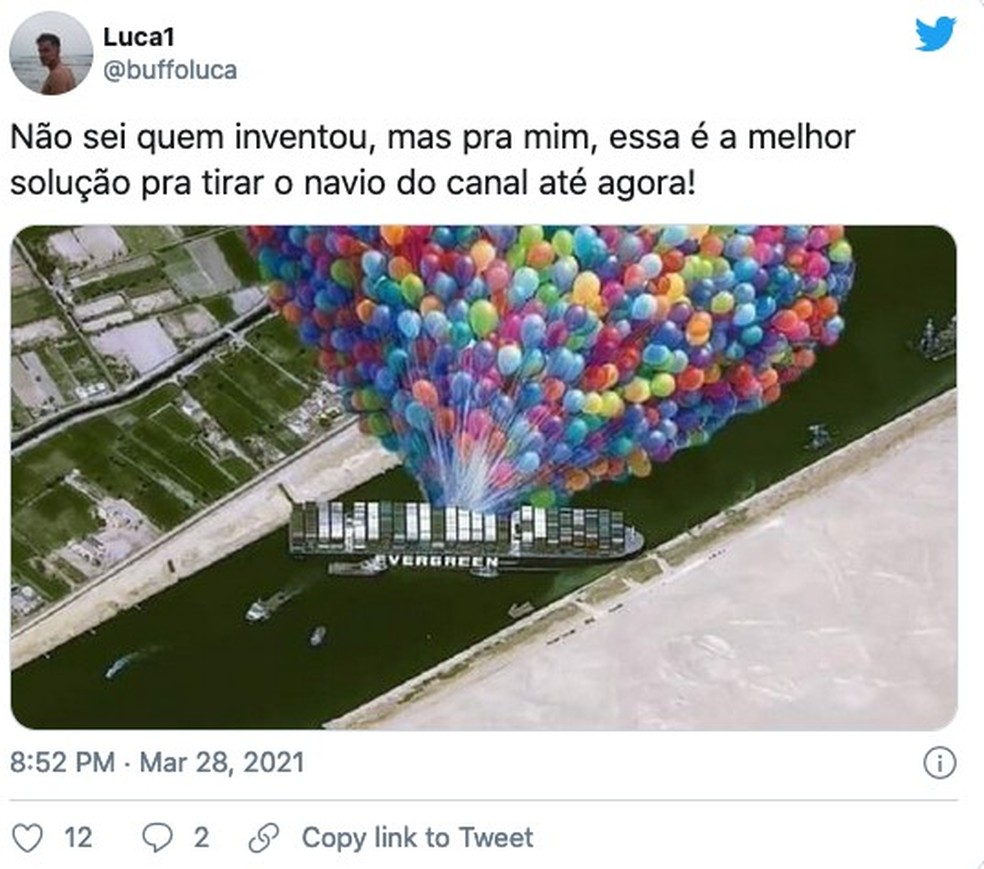 O Ever Given desencalhou hoje, mas a internet já está com saudades dele ...