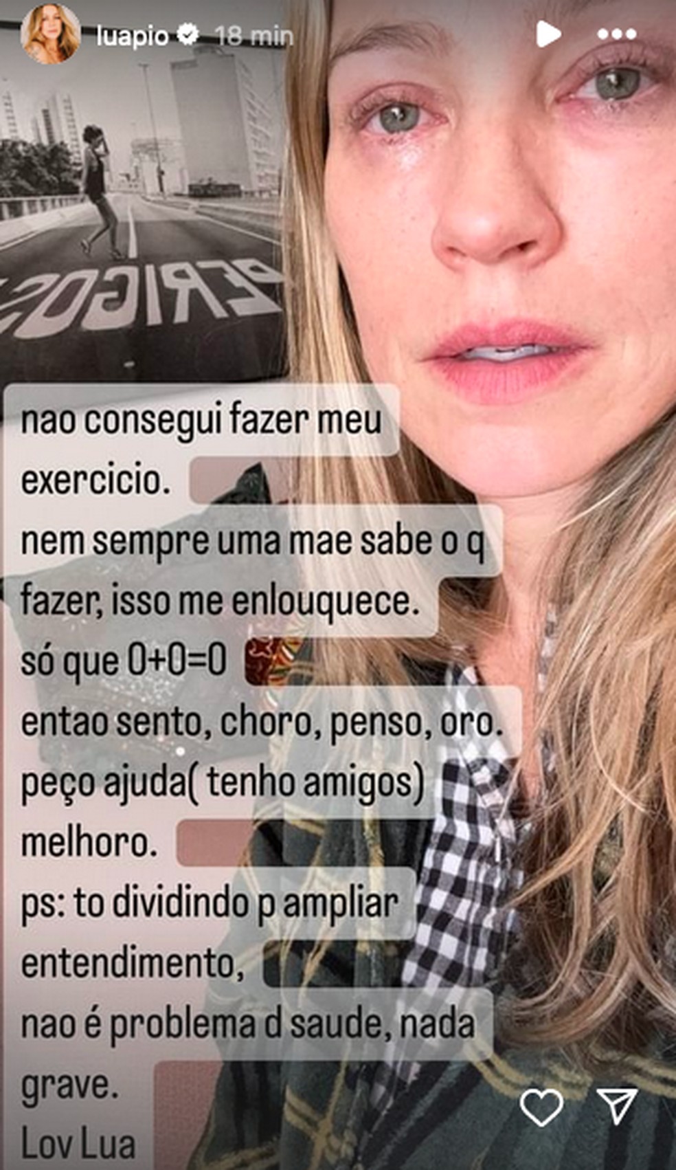 Luana Piovani posta foto chorando e desabafa: 'Nem sempre uma mãe sabe ...