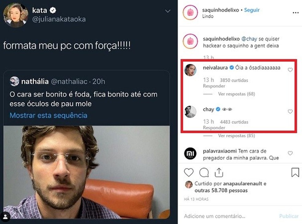 Laura Neiva se diverte com elogios ousados ao novo visual de Chay