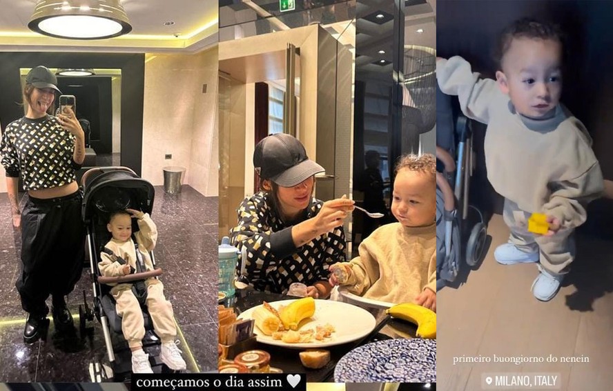 Em Milão, Bianca Andrade abre registros com o filho Cris: 'primeiro ...