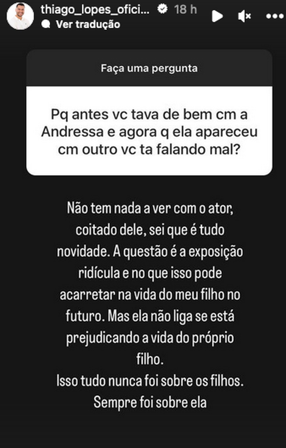 Thiago Lopes volta a criticar Andressa Urach e diz que ex-mulher não vê filho há dois meses