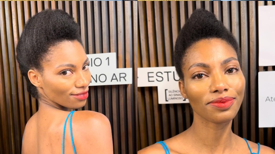 Tina Calamba desfila com cabelo natural pela primeira vez no SPFW: 'bonita o tempo inteiro'