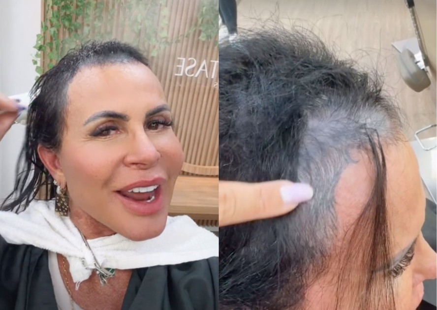 Gretchen mostra como está cabelo natural após corte químico