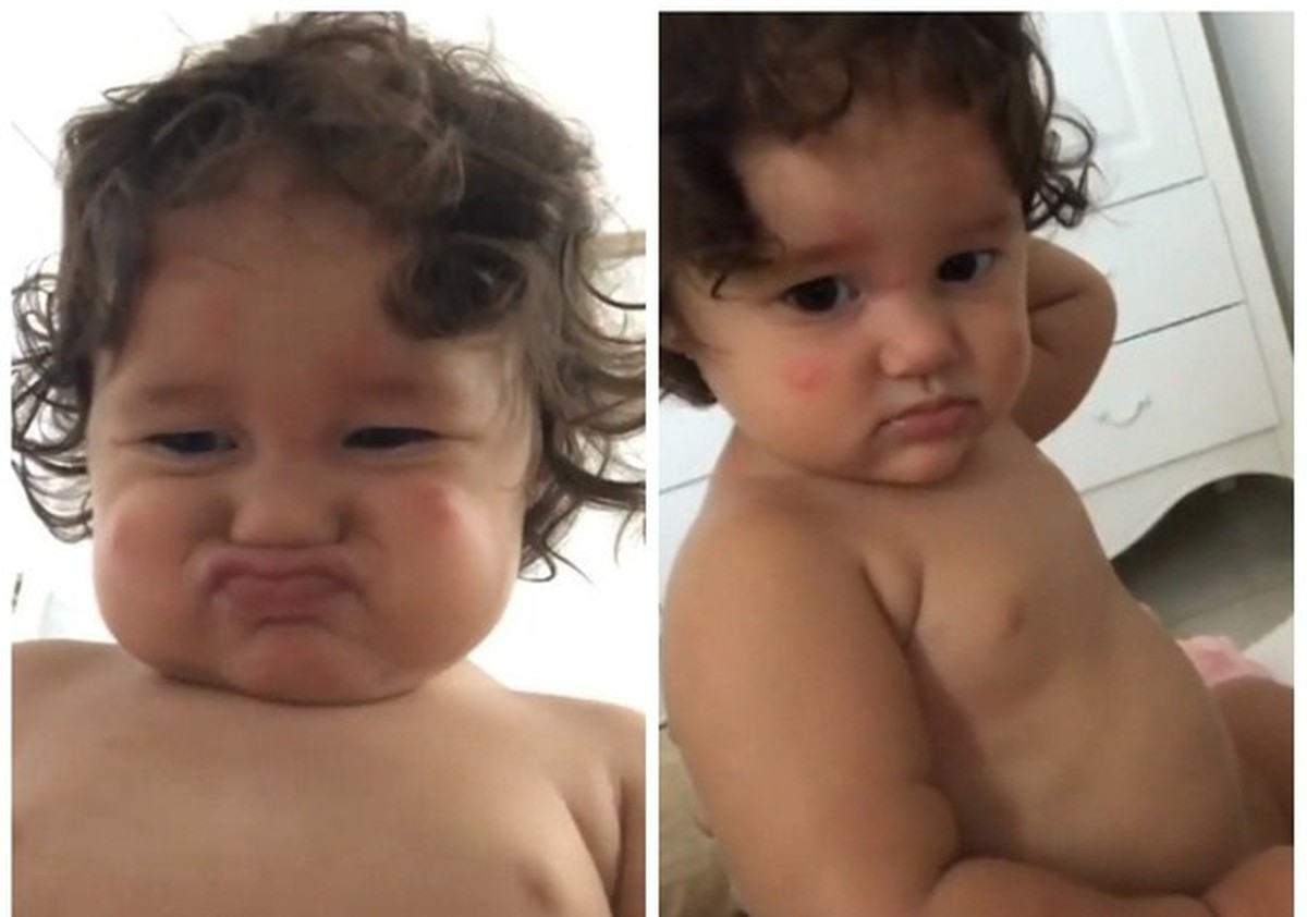 Fofa demais! Bruno Gissoni mostra Madalena fazendo careta