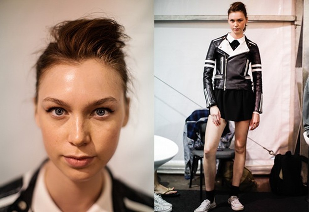 Modelo gringa estreia carreira em desfile do SPFW