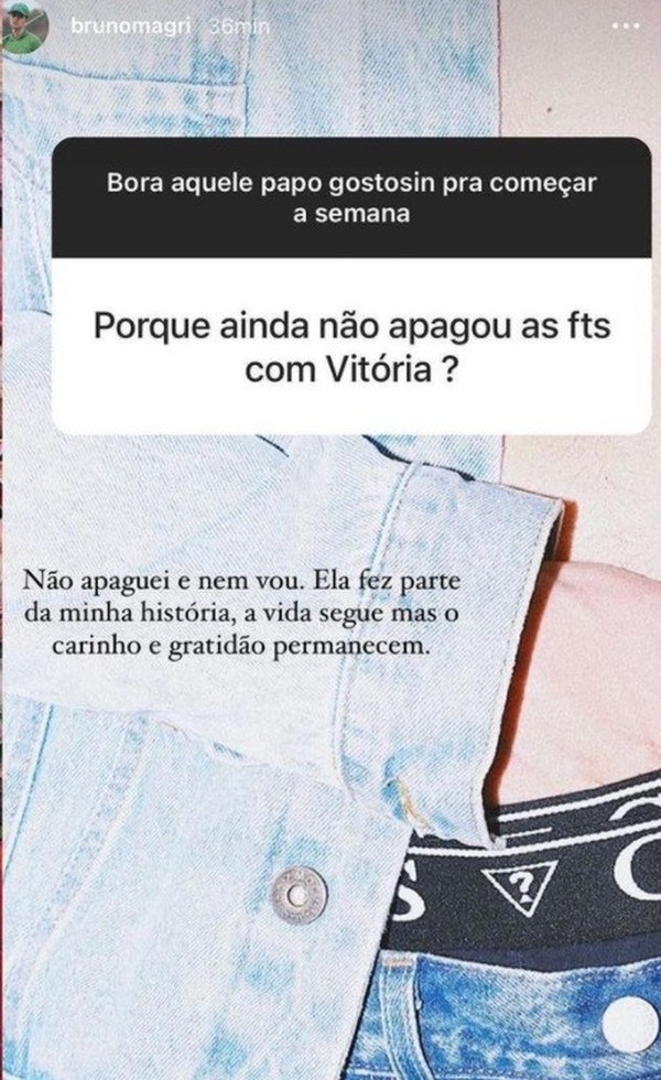 Bruno Magri afirma que não vai apagar as fotos com Viih Tube