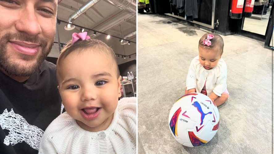 Neymar Jr abre álbum de fotos com a filha, Mavie: 'Puxou a beleza da mãe'