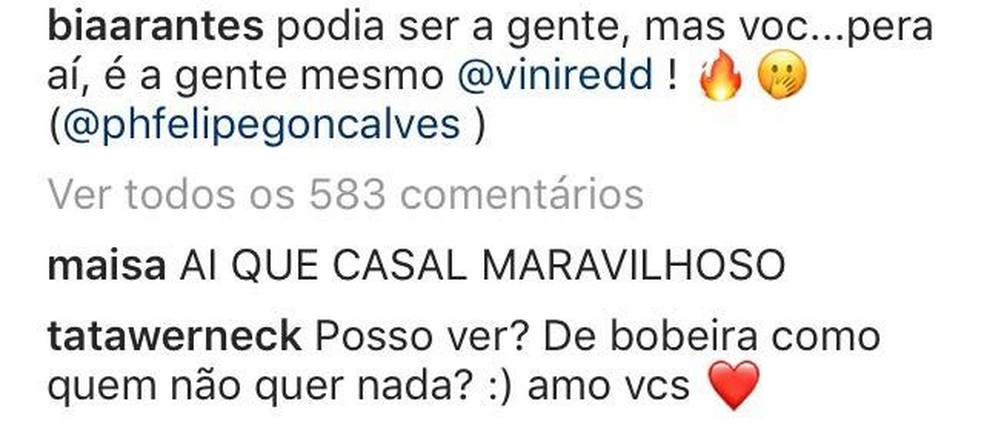 Bia Arantes posta clique romântico com Vini Redd: 'Poderia ser a gente ...