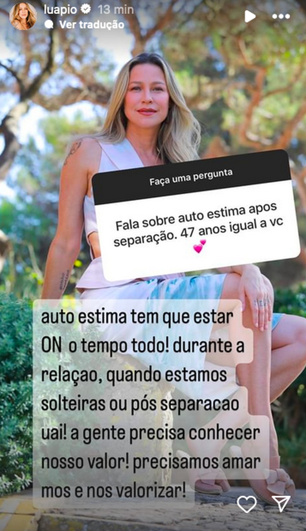 Luana Piovani fala sobre autoestima após separação, revela motivo do ...