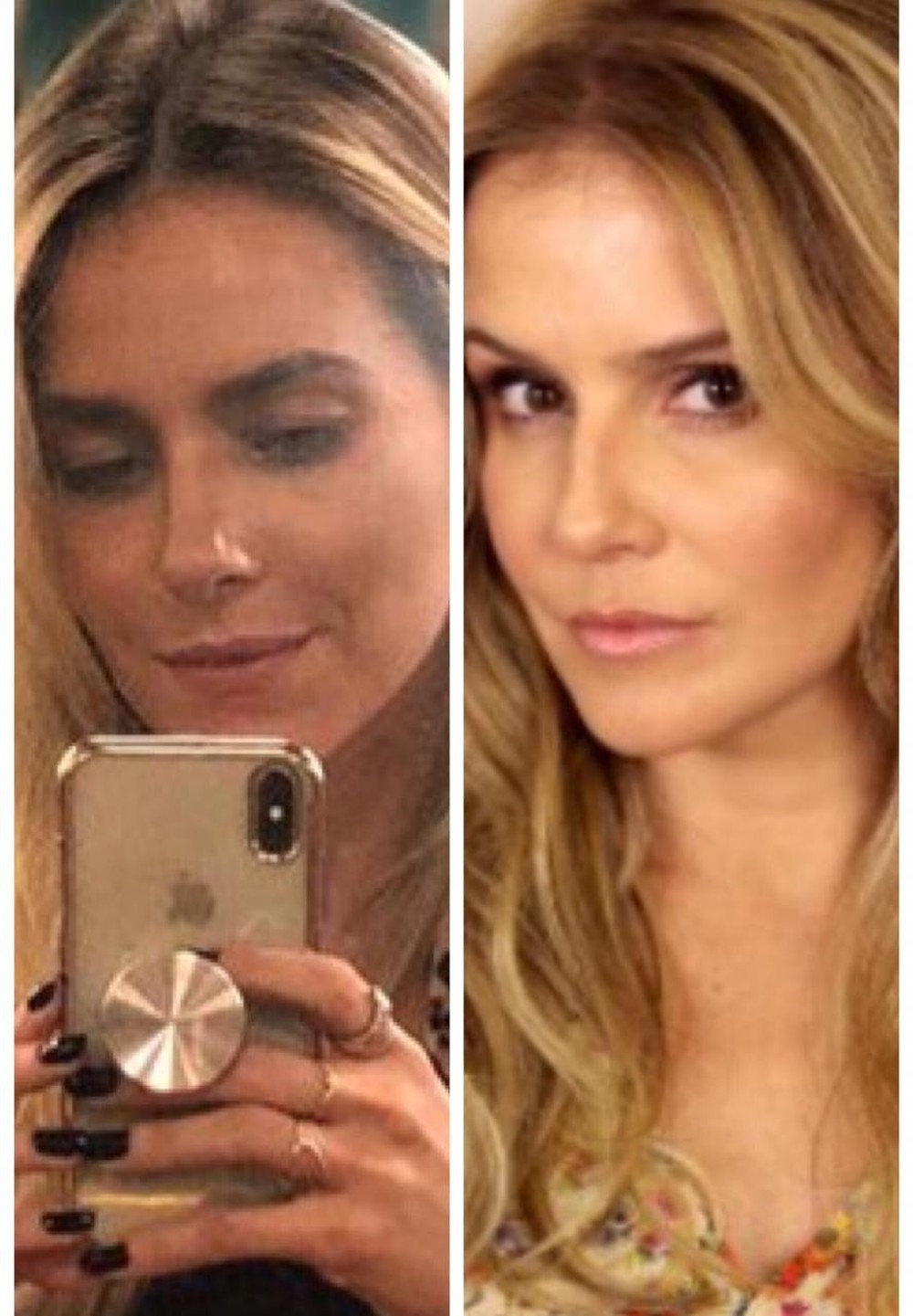 Monique Alfradique posa em frente ao espelho e é comparada com Deborah ...