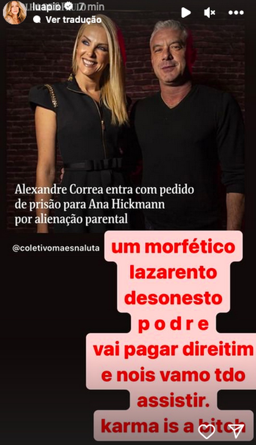 Luana Piovani dispara contra Alexandre Correa: 'Podre, desonesto'