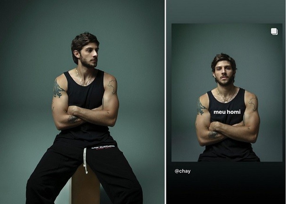 Chay posta foto e Laura Neiva se derrete pelo marido