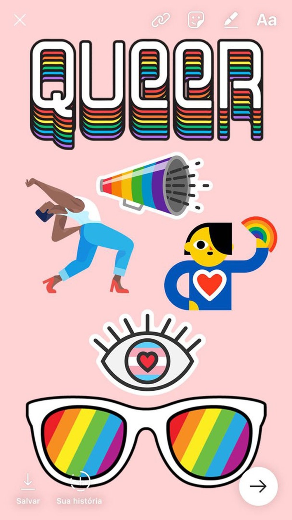 Instagram comemora o mês do orgulho LGBT com 'adesivos' no Stories
