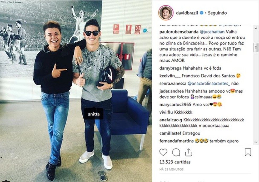 David Brazil posa com James Rodriguez e provoca Anitta: 'Concorrência ...