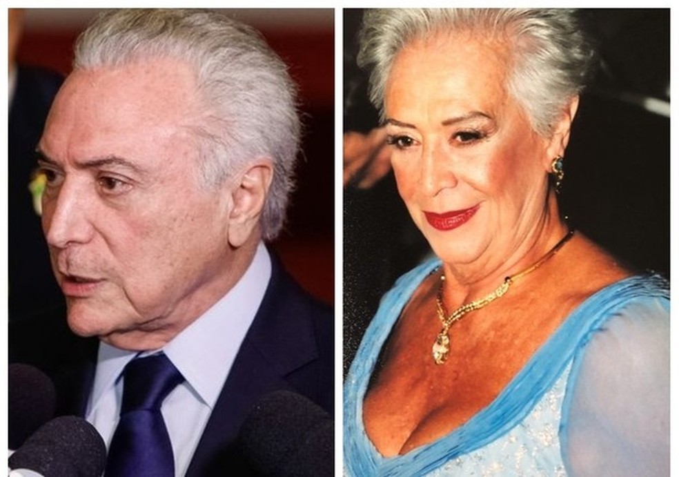 Web vê semelhança entre presidente Michel Temer e mãe de Claudia Raia