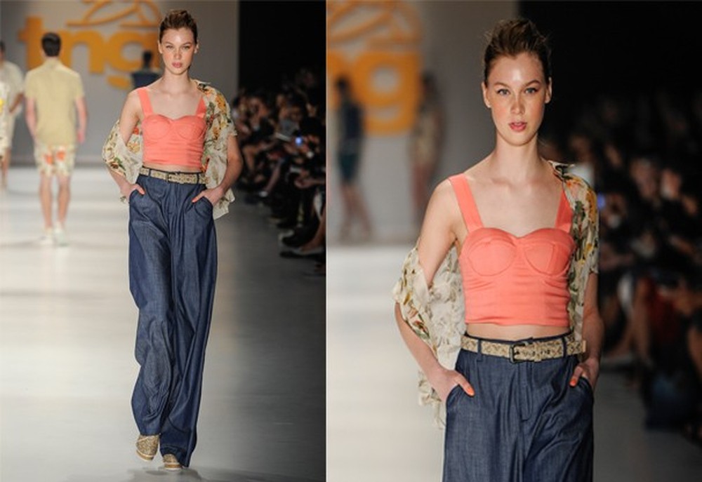 Modelo gringa estreia carreira em desfile do SPFW