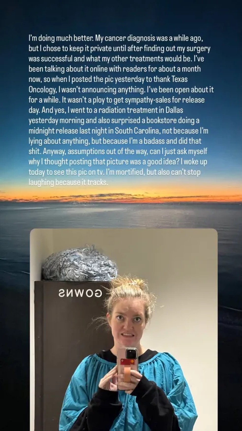 Colleen Hoover, autora de 'É Assim Que Acaba', revela diagnóstico de câncer