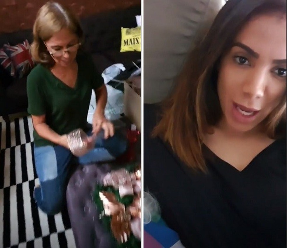 Anitta mostra mãe fazendo guirlanda e explica: 'Tava muito cara'