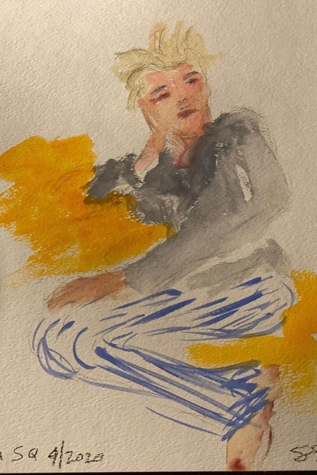 Artista fazendo arte: Sharon Stone aproveita quarentena para pintar