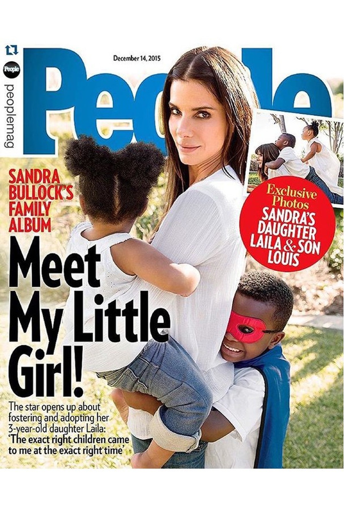 Lindos! Sandra Bullock adota uma menina e posa pra revista com a ...