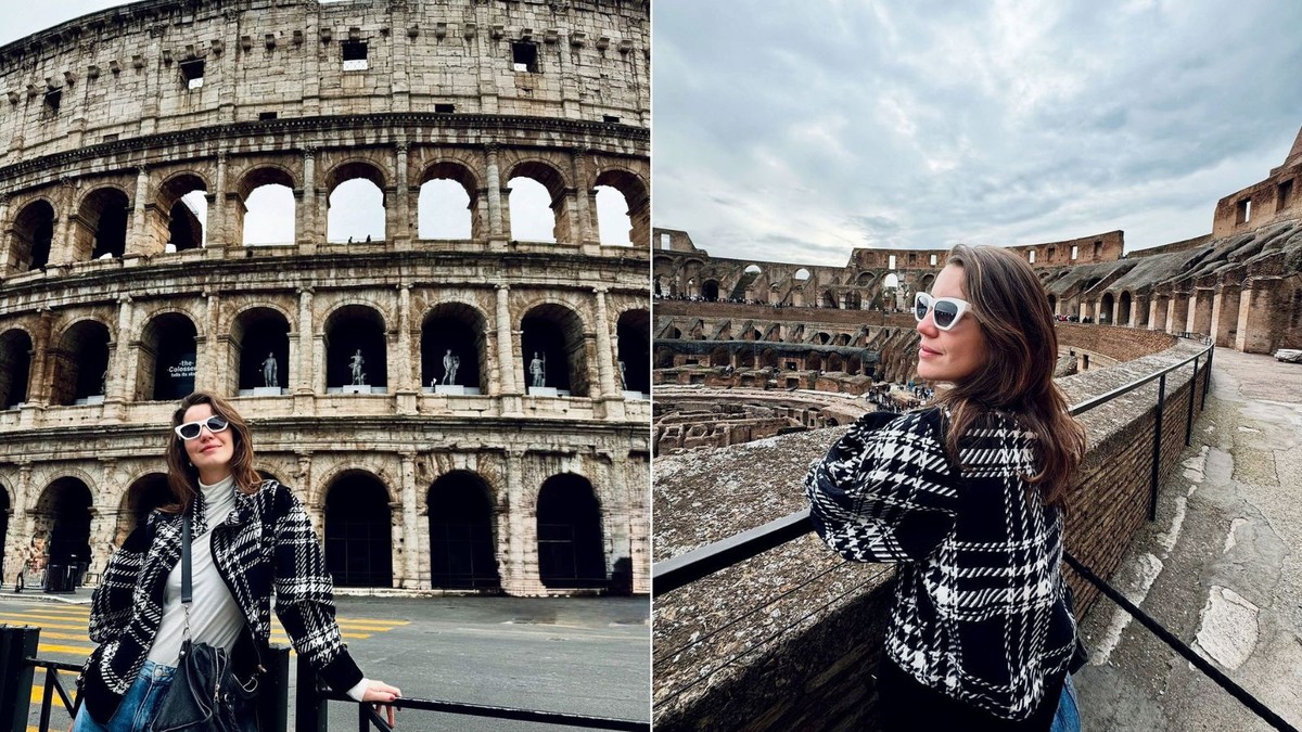 Nathalia Dill mostra visita ao Coliseu durante viagem à Roma