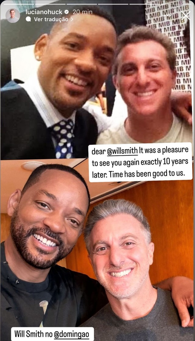 Luciano Huck mostra reencontro com Will Smith após 10 anos