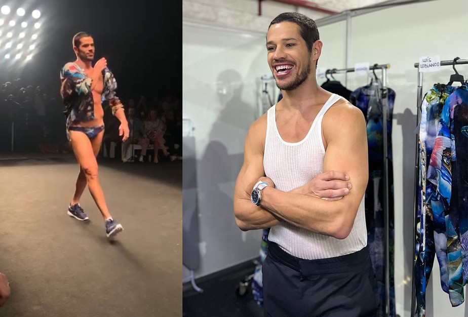 José Loreto atrai todos os flashes de sunga em sua estreia no SPFW ...
