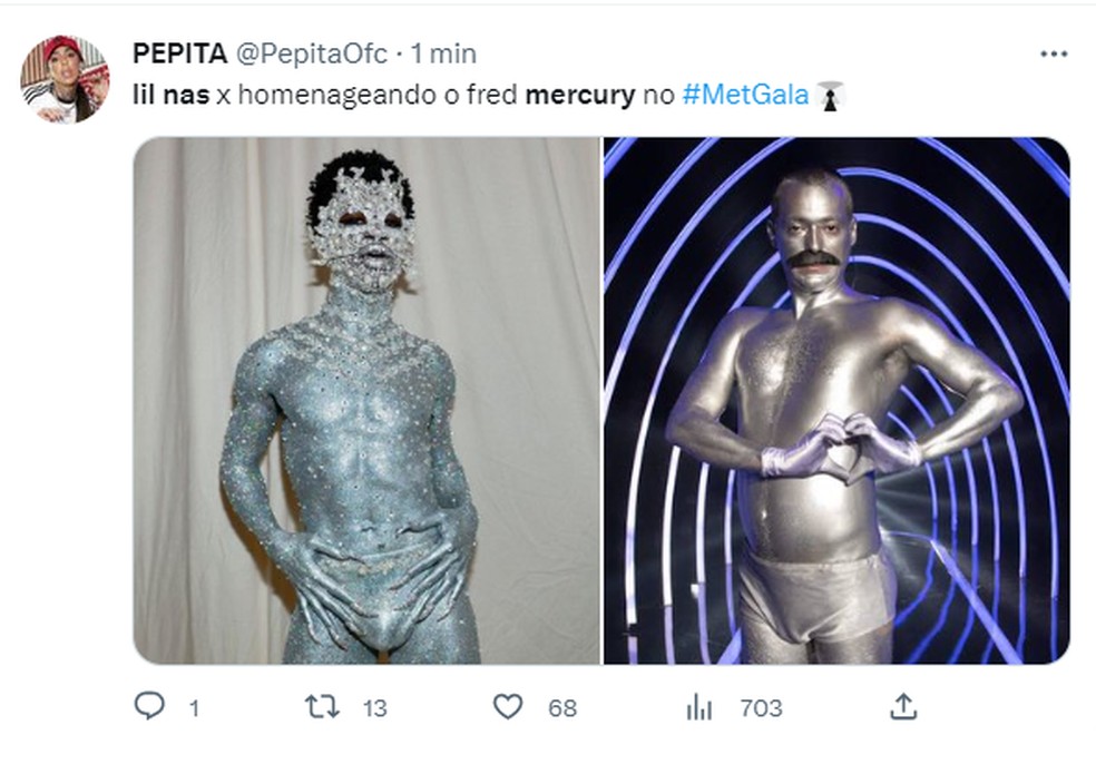 Lil Nas X surpreende com visual arrojado e brilhante para Met Gala 2023