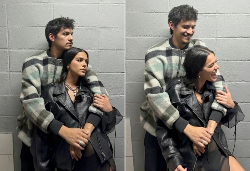 Omar Apollo compartilha clique carinhoso com Bruna Marquezine nos bastidores do Oscar