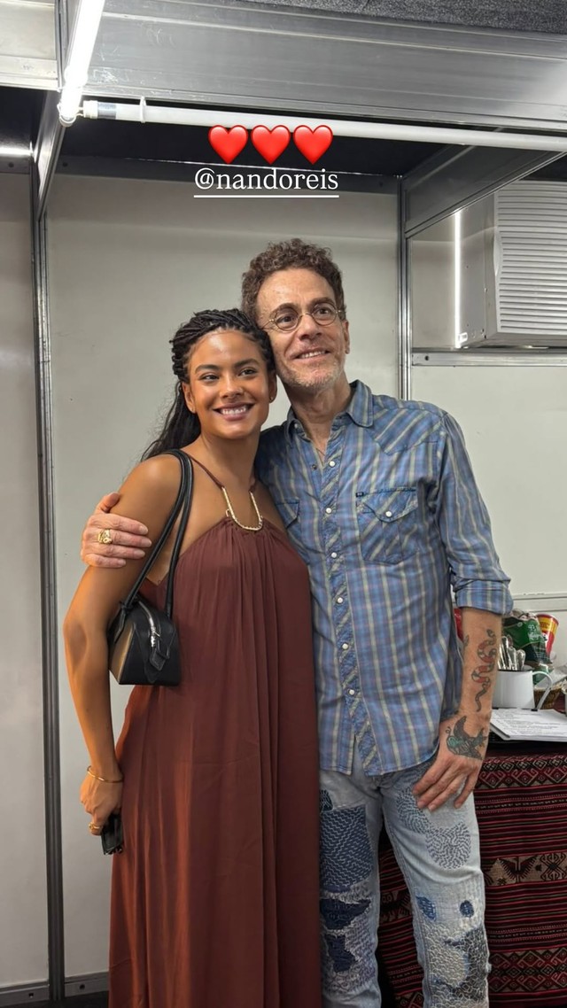 Bella Campos se emociona após Nando Reis assumir ser um 'Fatymore'