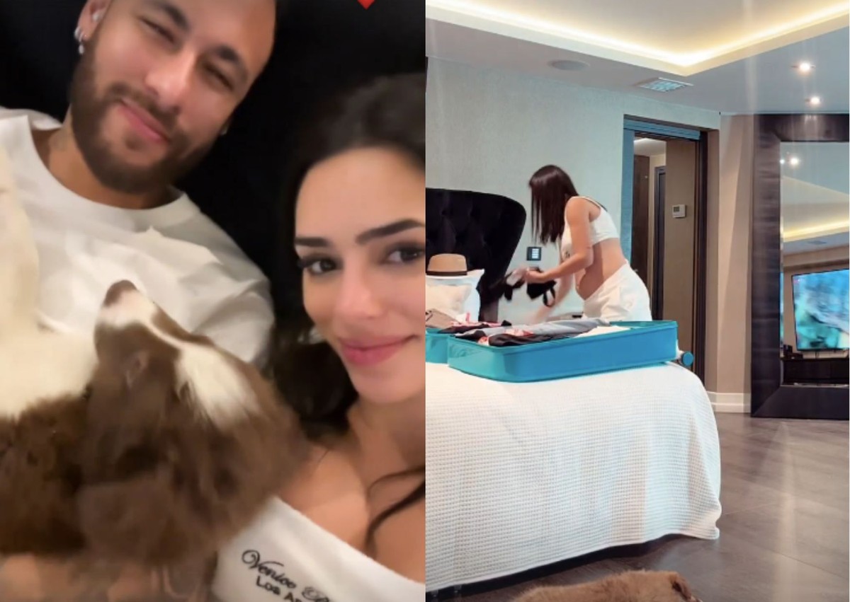 Bruna Biancardi divide momento romântico com Neymar e mostra barriguinha