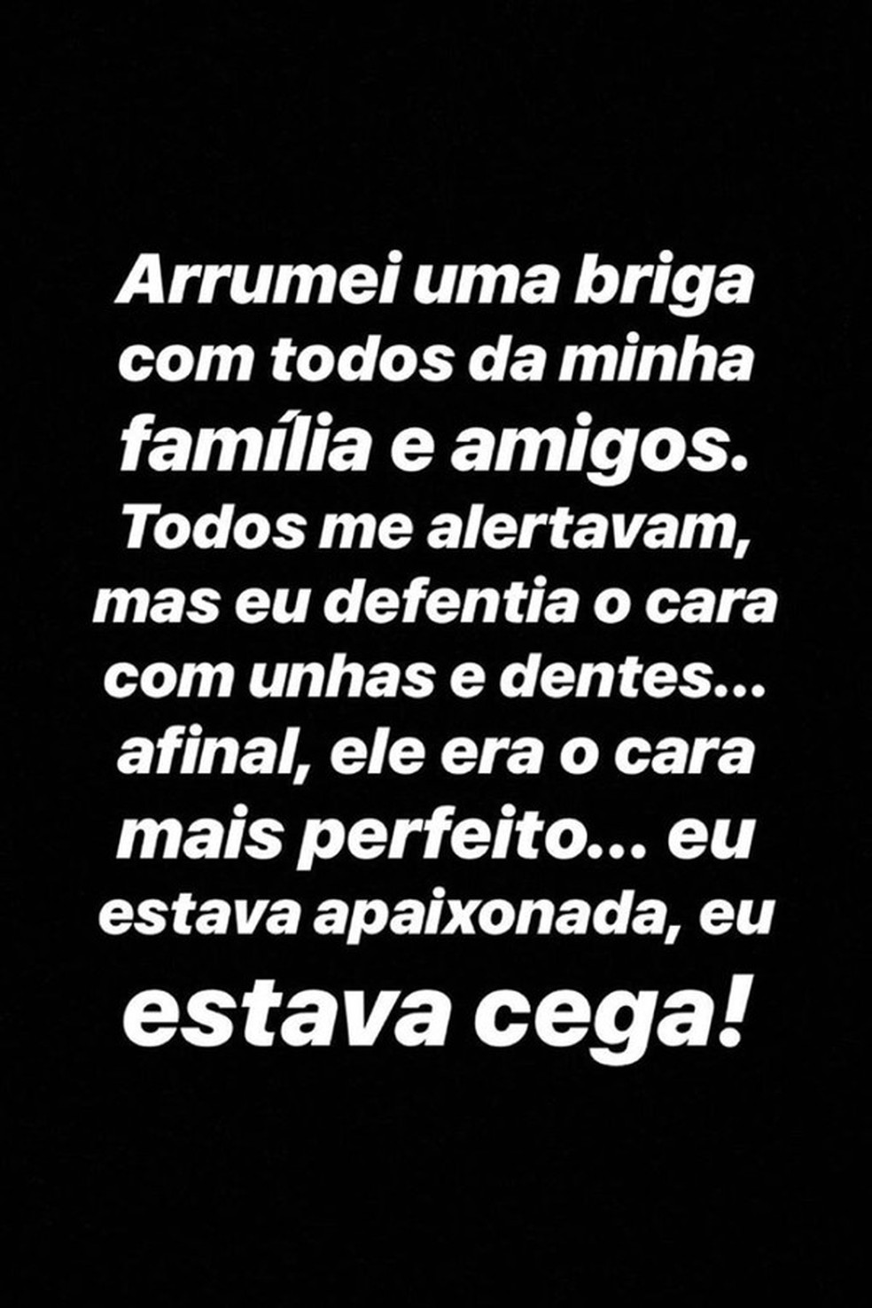 Modelo encoraja seguidoras ao relatar abuso sofrido em seu relacionamento
