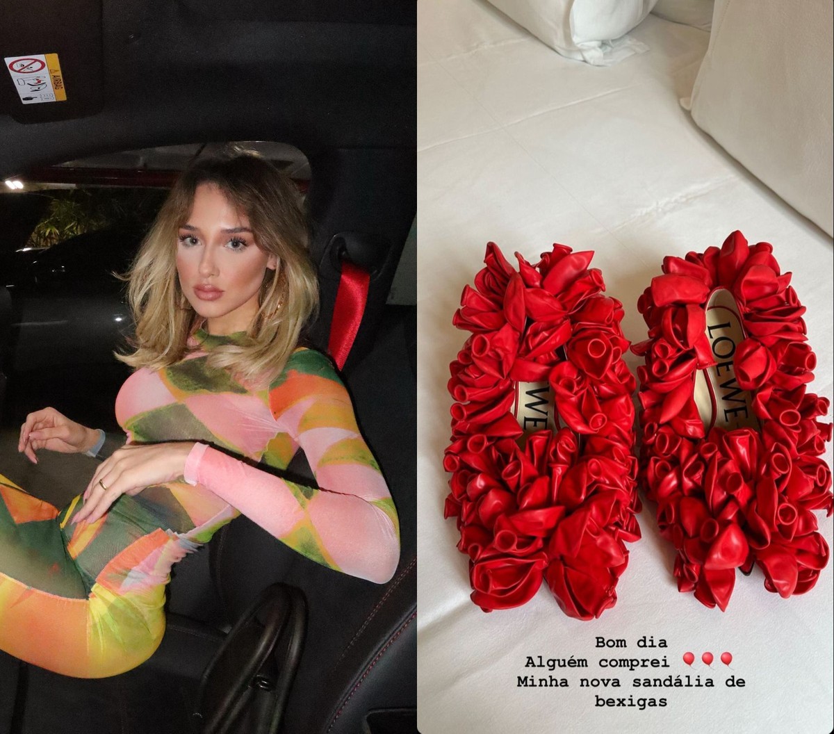 Malu Borges compra sapato de bexiga avaliado em R$ 9 mil e divide web