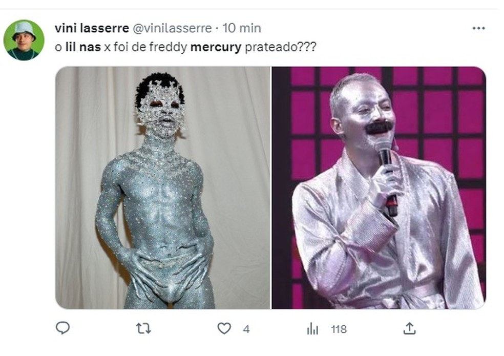 Lil Nas X surpreende com visual arrojado e brilhante para Met Gala 2023