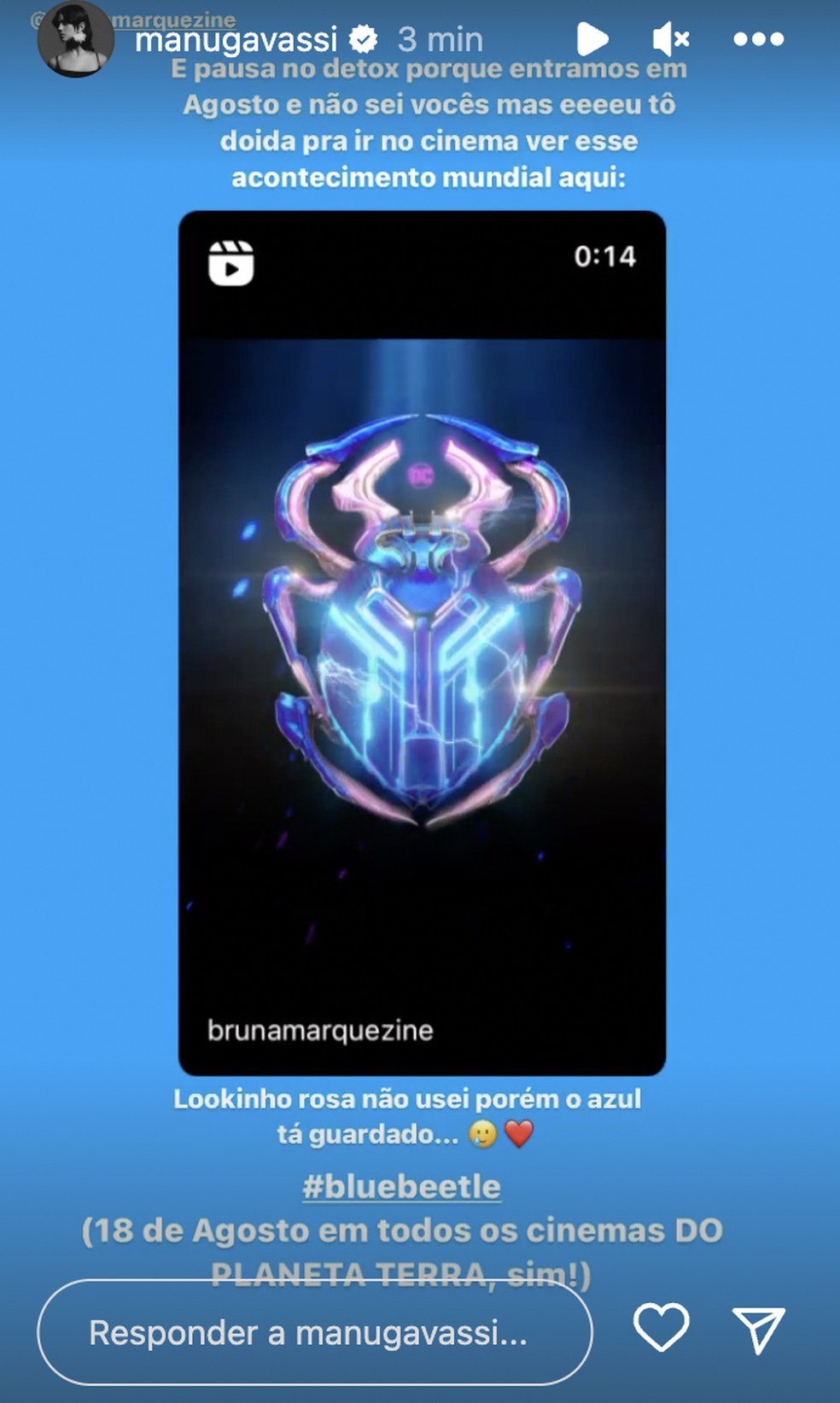 Manu Gavassi celebra Bruna Marquezine: 'mesmo longe estou sempre perto ...