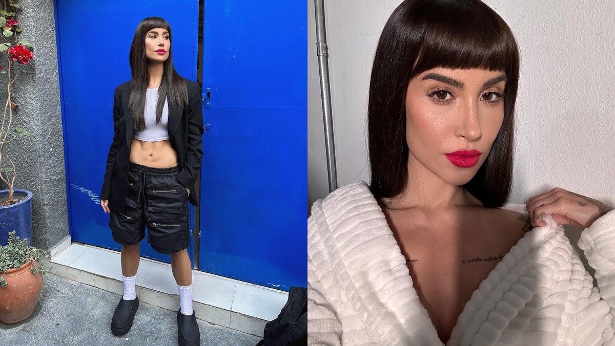 Bianca Andrade surge de franjinha e look diferentão com shorts até o joelho