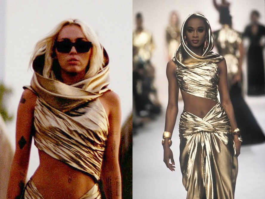 Miley Cyrus usa look Saint Laurent de 1991 em clipe de 'Flowers'