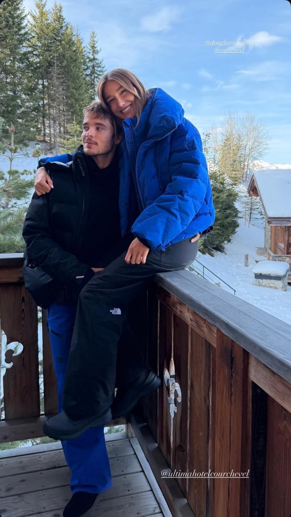 Sasha Meneghel surge em clima de romance com João Lucas nos Alpes Franceses