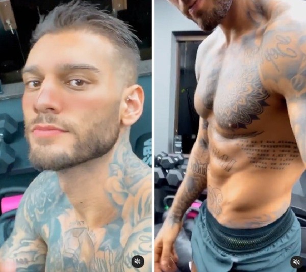 Lucas Lucco agita fãs ao mostrar músculos do abdômen