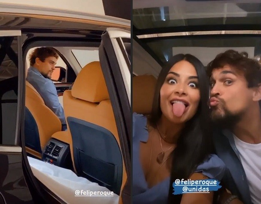 Aline Riscado grava comercial com o ex-namorado