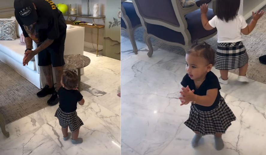 Bruna Biancardi encanta ao mostrar Mavie ouvindo pagode com Neymar