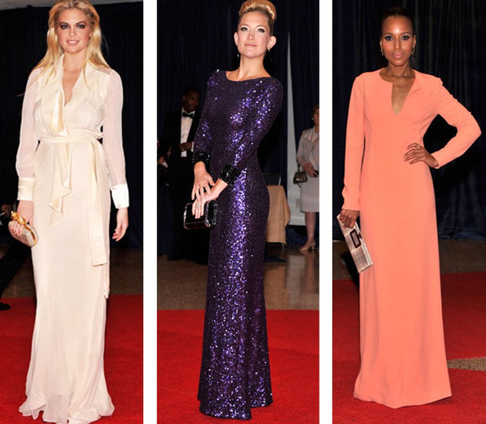 Red carpet alert! Longos de mangas compridas marcam baile da Casa Branca