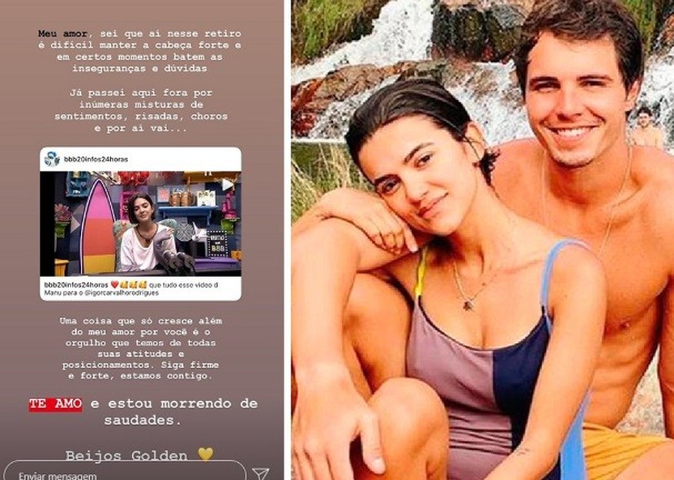 Namorado de Manu Gavassi responde vídeo que cantora fez pra ele no BBB 20