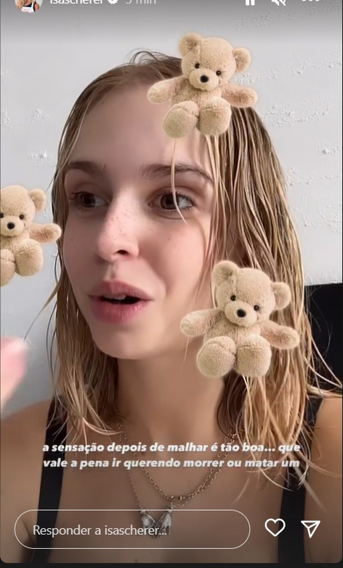 Isa Scherer depois de malhar: 'vale a pena ir querendo morrer ou matar um'