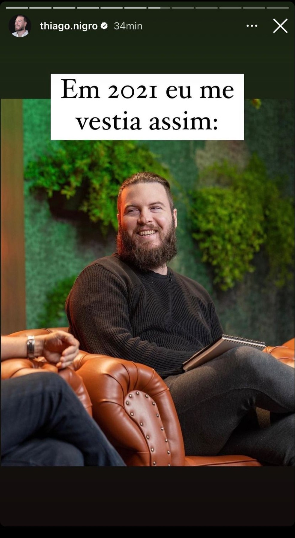 Thiago Nigro mostra antes e depois e reflete sobre mudança de estilo
