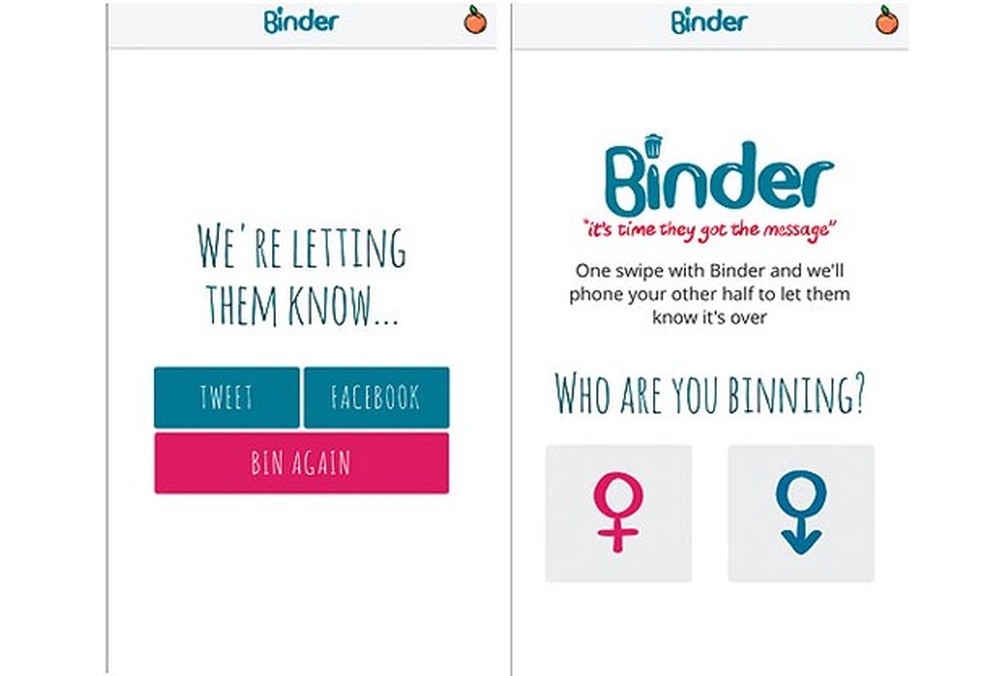 Binder é o aplicativo pra quem quer terminar um relacionameto