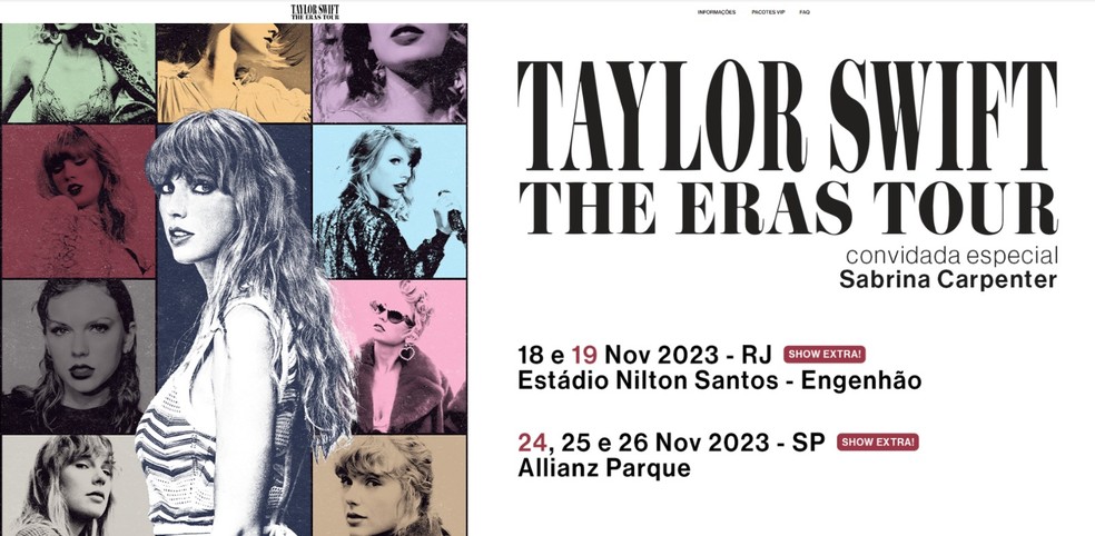 Shows de Taylor Swift no Brasil ganham datas extras no Rio de Janeiro e em São Paulo